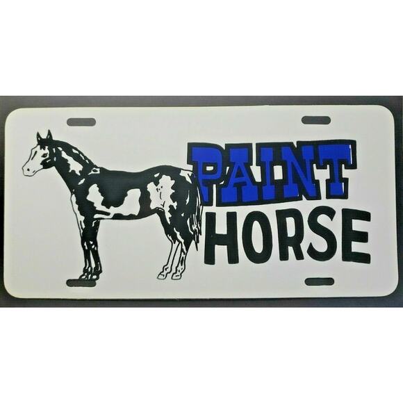 Unbranded | Accents | Vintage 8s License Plate Hard Plastic Paint Horse ...